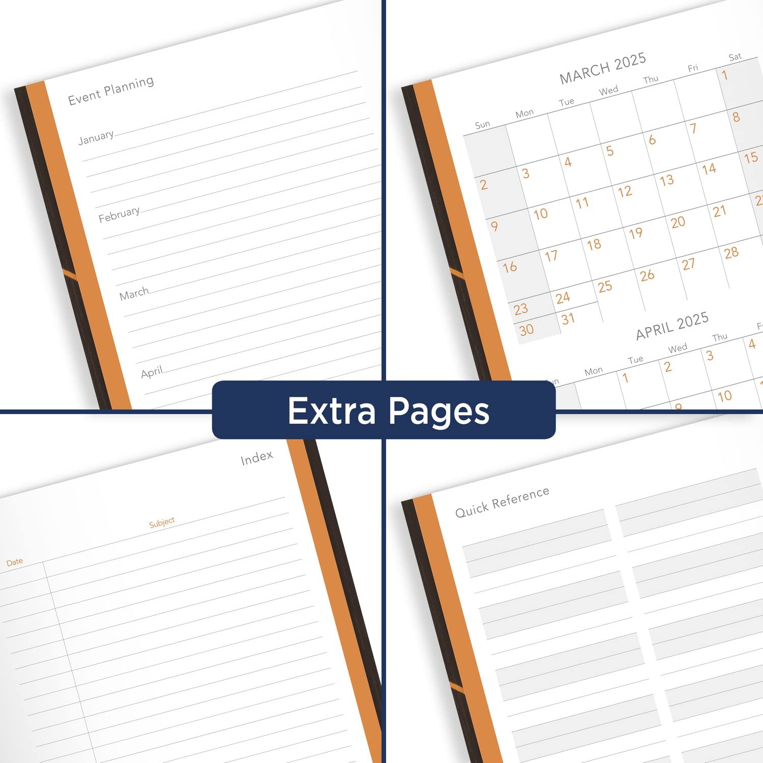 AT-A-GLANCE 2024 Daily Planning Notebook, Plan. Write. Remember. 5" x 8-1/4", small, Casebound, Brown(7062013024)