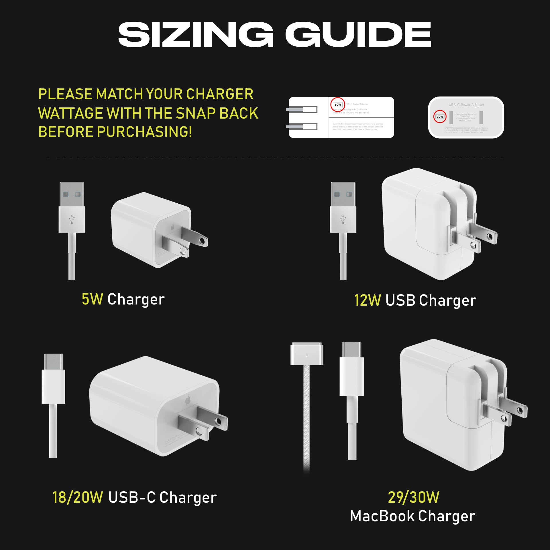The Snap Back Charger Winder Compatible with Apple 20W/18W USB-C Chargers for Travel and Cable Management
