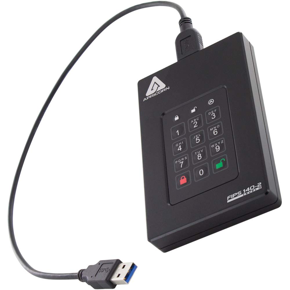 Apricorn 2TB Aegis Fortress L3- FIPS Level 3 Validated USB 3.0 Hardware Encrypted Portable Drive (AFL3-2TB) , black