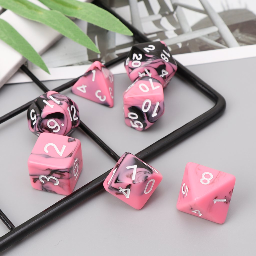 HELYZQ 7pcs/Set Dice for TRPG D4-D20 Multi-Sided Dices Polyhedral