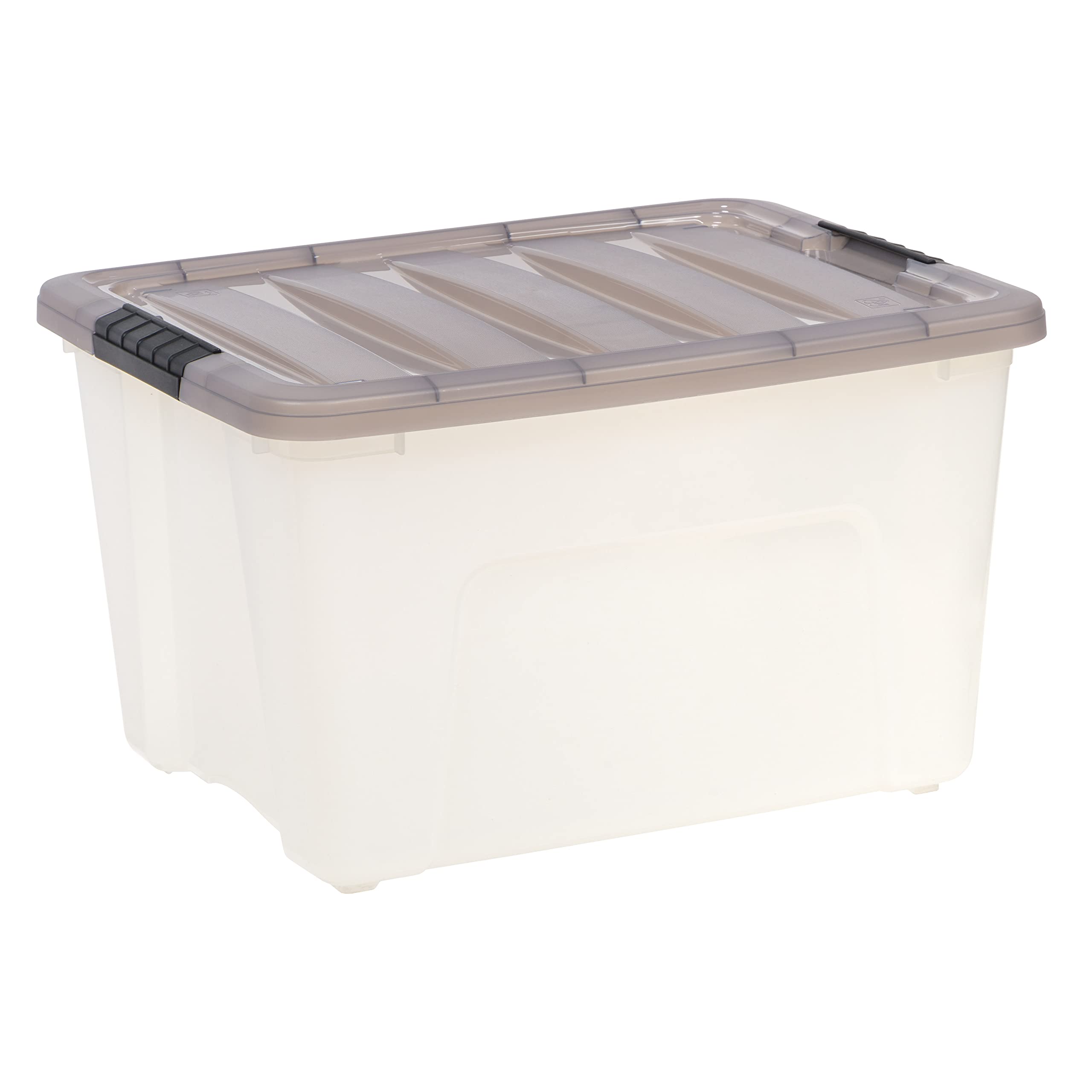 IRIS USA 40 Quart Stack & Pull Clear Storage Box, Gray, 5 Pack