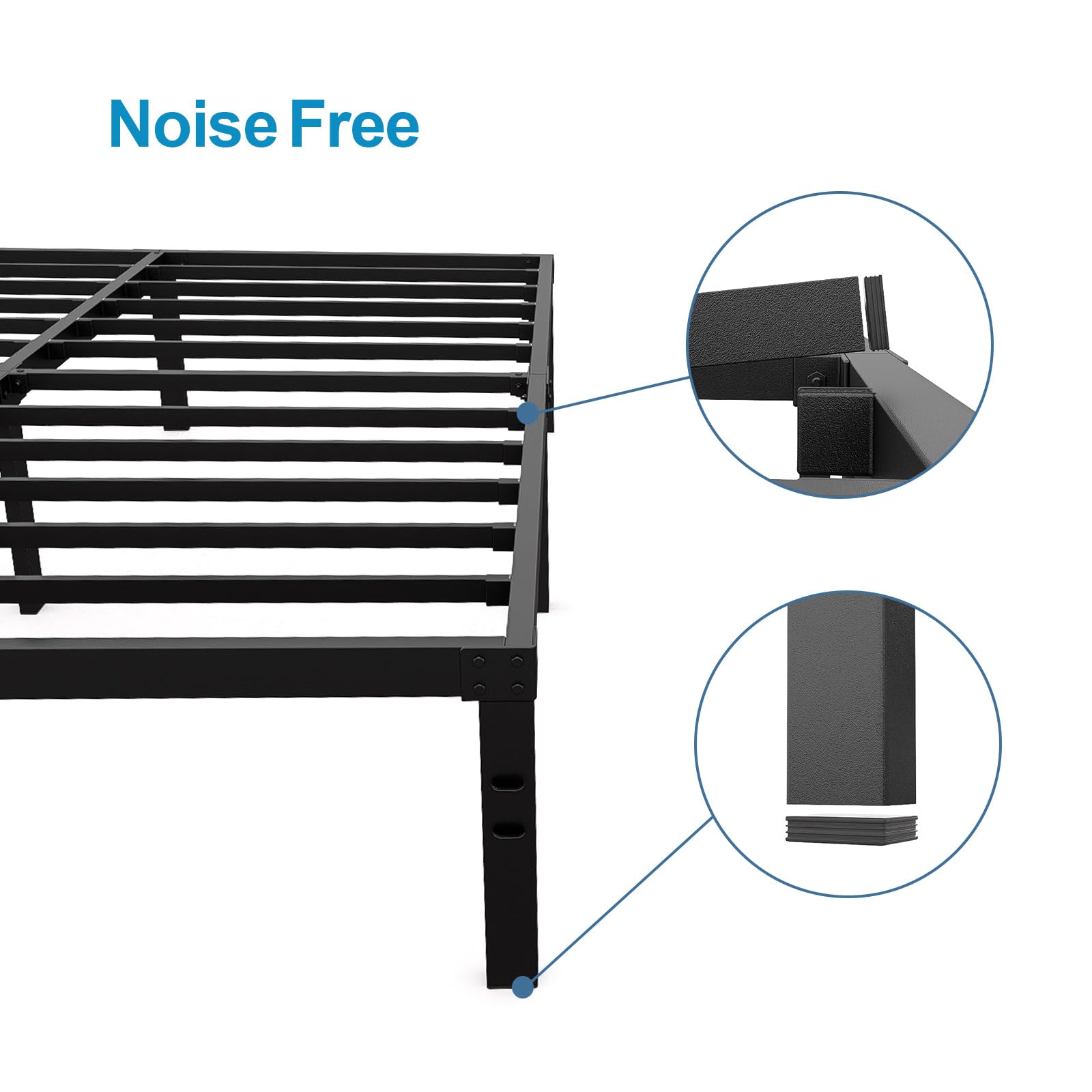 AUTSTA Full Size Bed Frame Easy Assembly, Bed Frame Full Size No Box Spring Needed, Heavy Duty Metal Platform Full Bed Frame with Plenty of Room for Storage