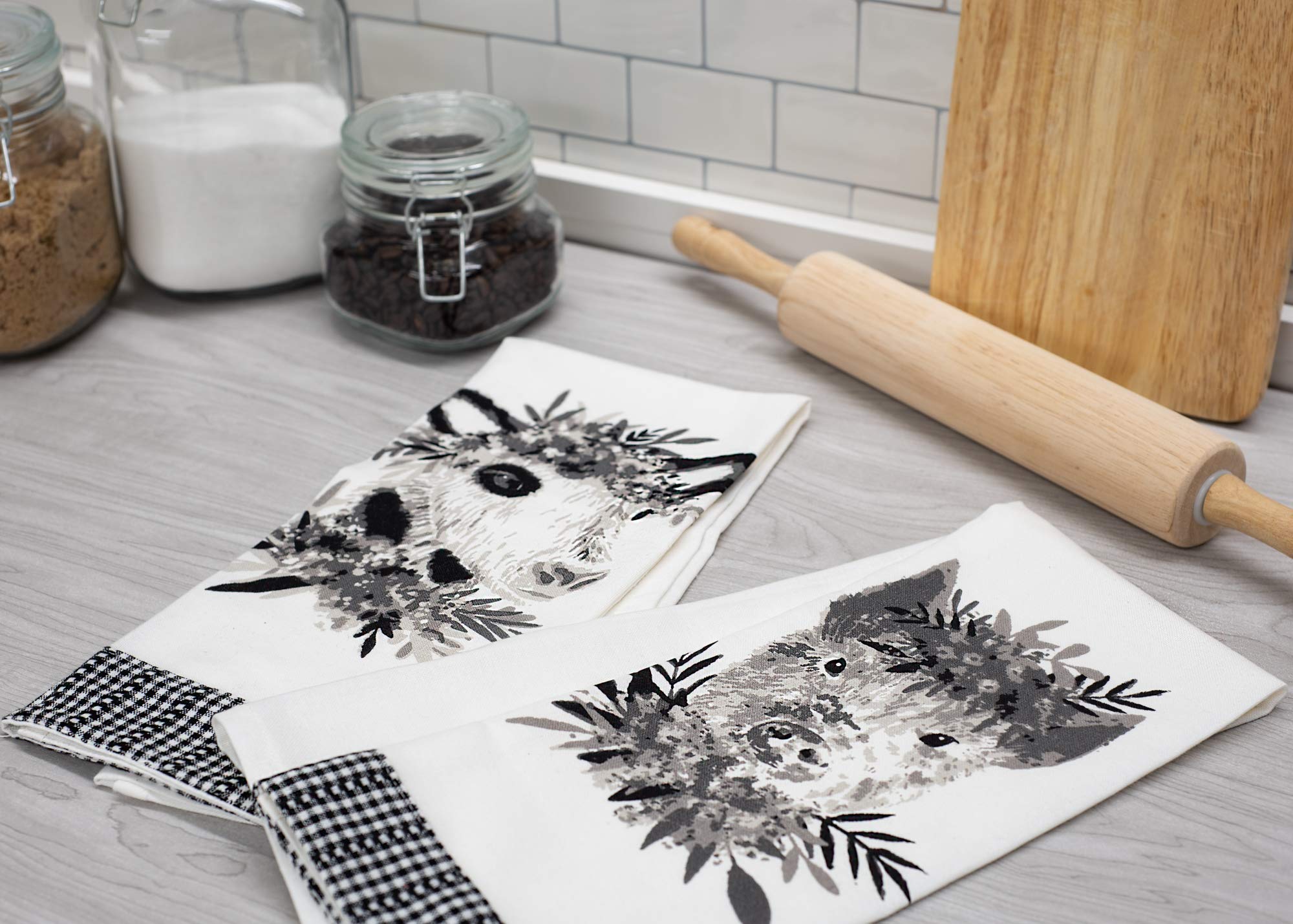Barn Animals Embellished Dishtowels