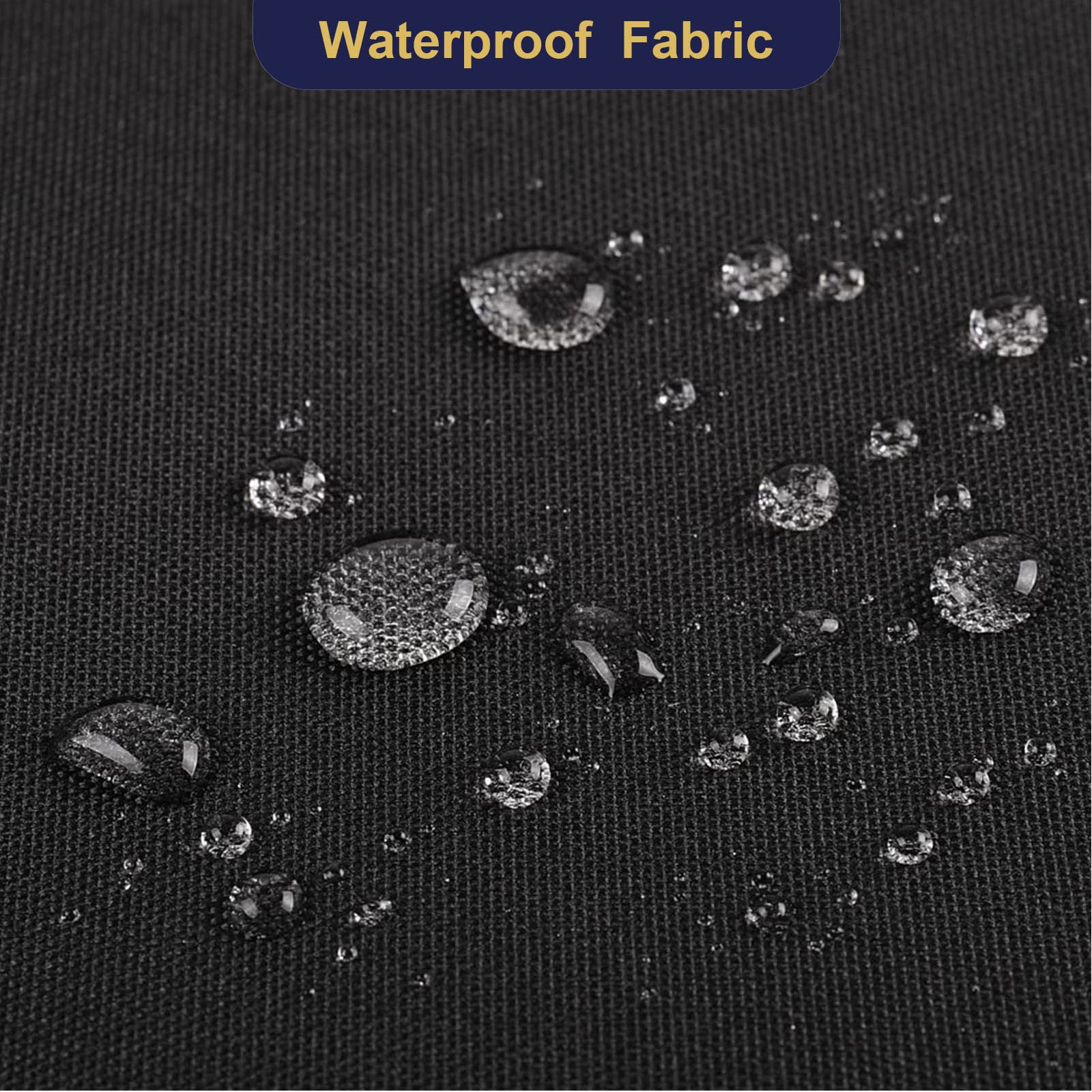 Foreate Waterproof Fabric by The Yard 600d Cordura Canvas Fabric 58 inch Wide for Indoor Outdoor Patio 1 Yard, Black