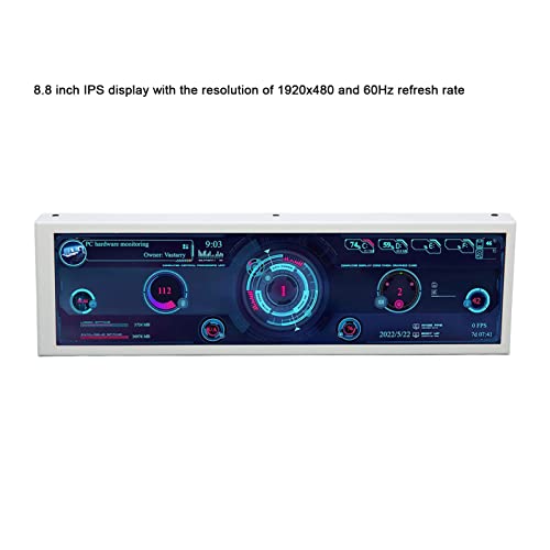 Bewinner 8.8 Inch IPS USB Mini Screen,for AIDA64 PC CPU RAM Data Time Monitor PC Sensor Panel Display, LCD Screen Inside Computer Case Secondary Screen, Auto Off