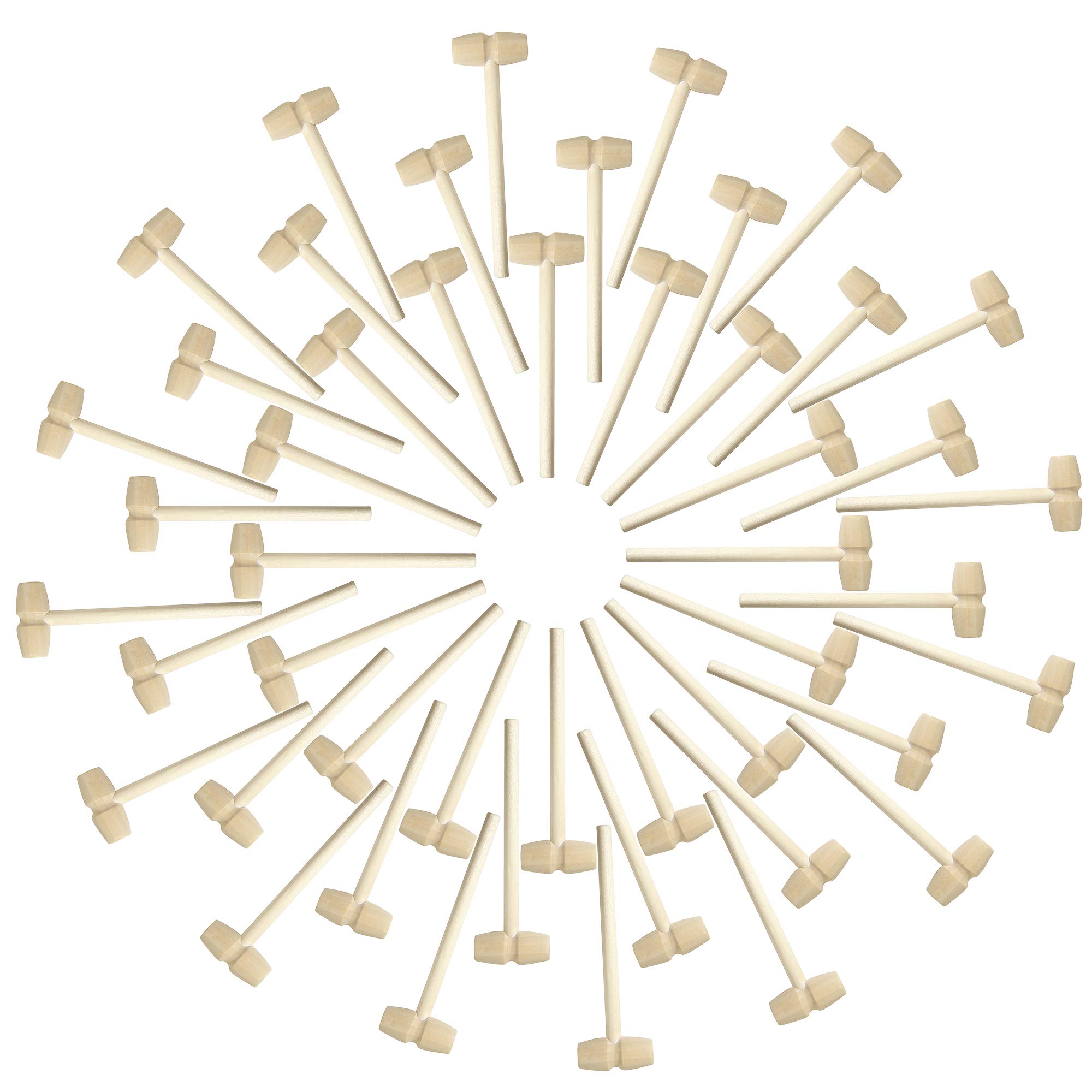 DOMG 50 Pieces Mini Wooden Hammers for Chocolate Breakable Heart Bulk