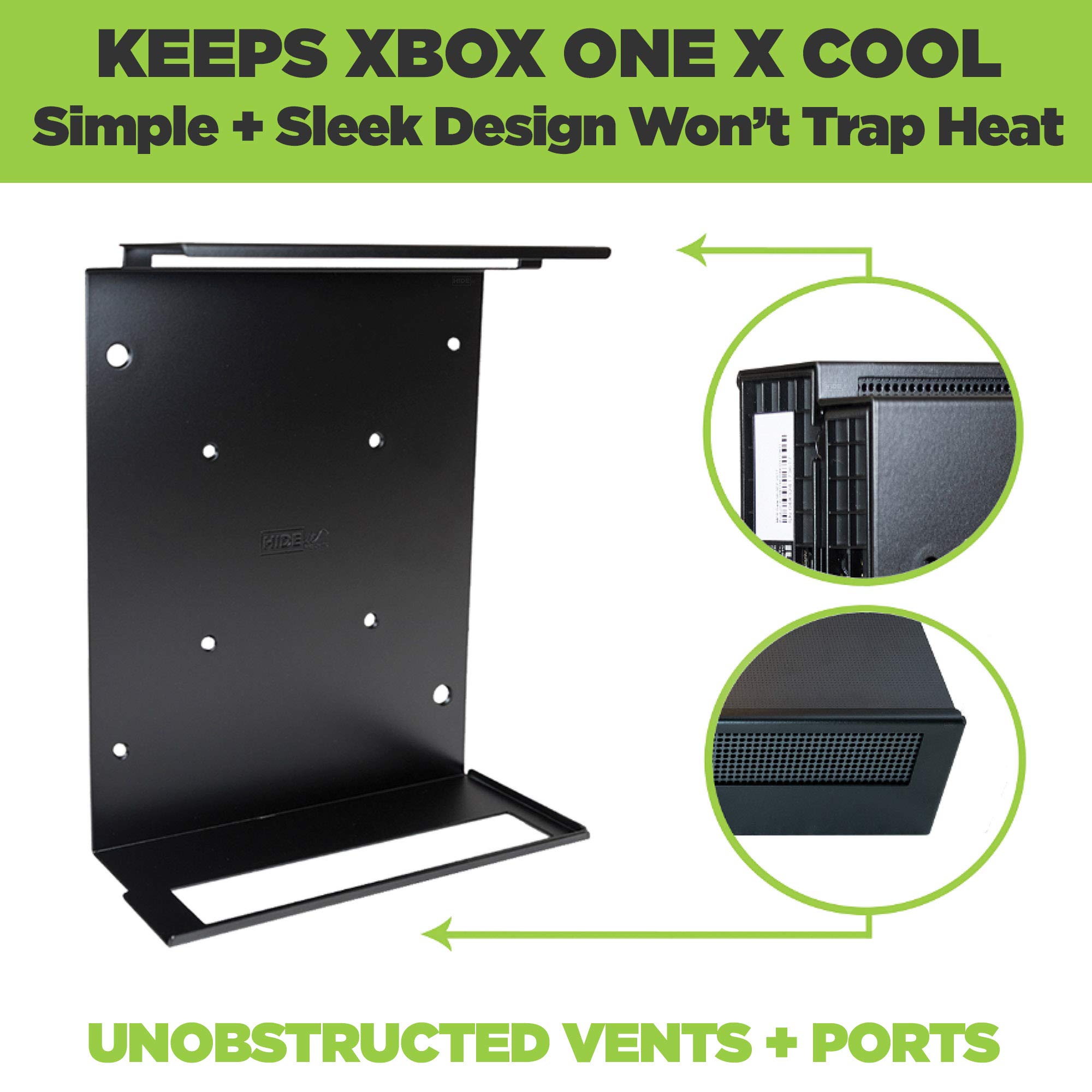 HIDEit Mounts X1X Pro Bundle, Wall Mount for Xbox One X and Controller, Steel Wall Mount for Xbox One X and One Rubber Dipped Controller Mount