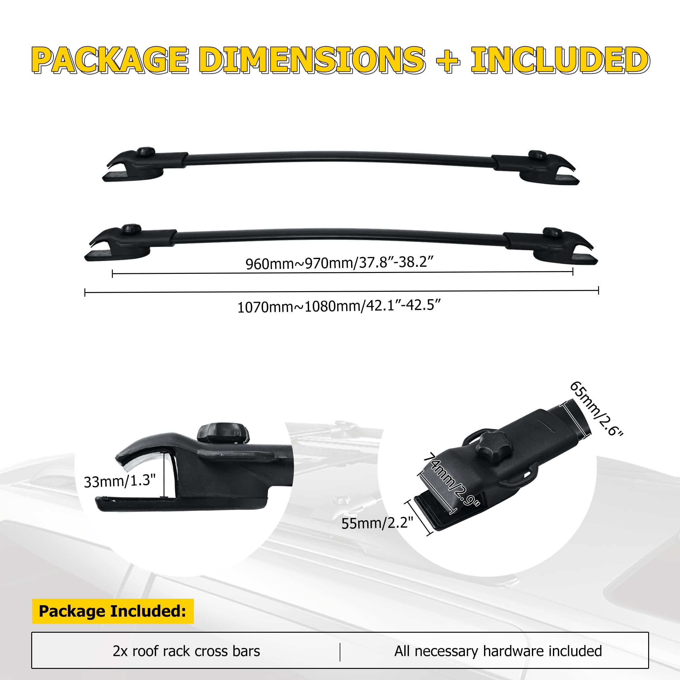 AUXMART Roof Rack Cross Bars Aluminum Rooftop Rail Bars Compatible for Toyota Sienna 2011-2020 Luggage Rack Cargo Carrier OE Style 1 Pair