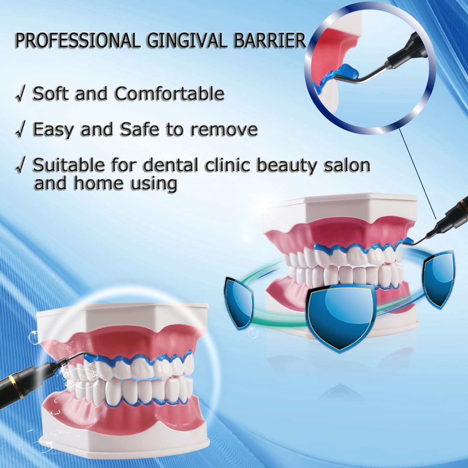Dental Gingival Barrier Protection Gel, 10PCS 3ML Gum Protector Gel for Teeth Whitening