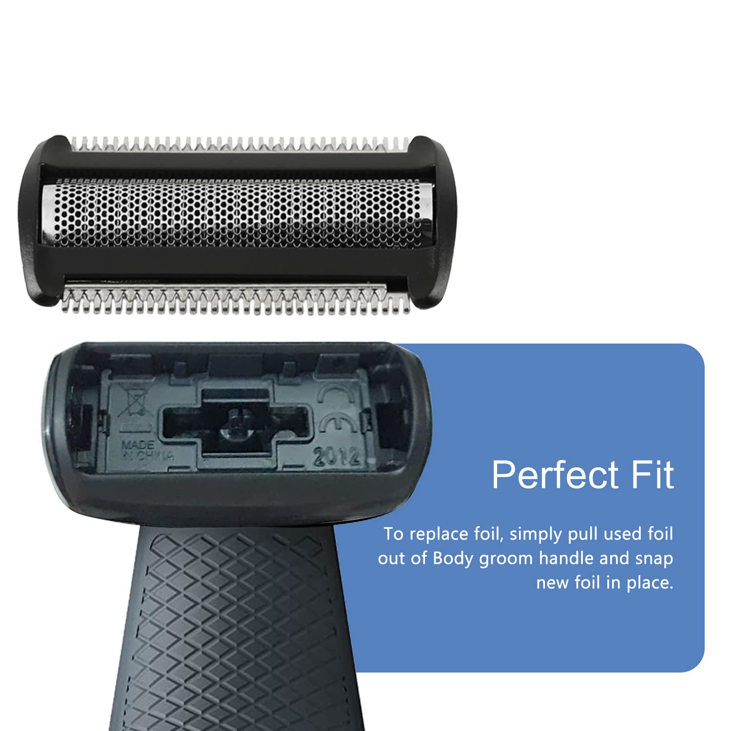 BG2000 Replacement Body Groomer Foil Head for Philips Norelco Bodygroom BG7030, BG7040, BG2029, BG2030, BG2040 (1 Count)