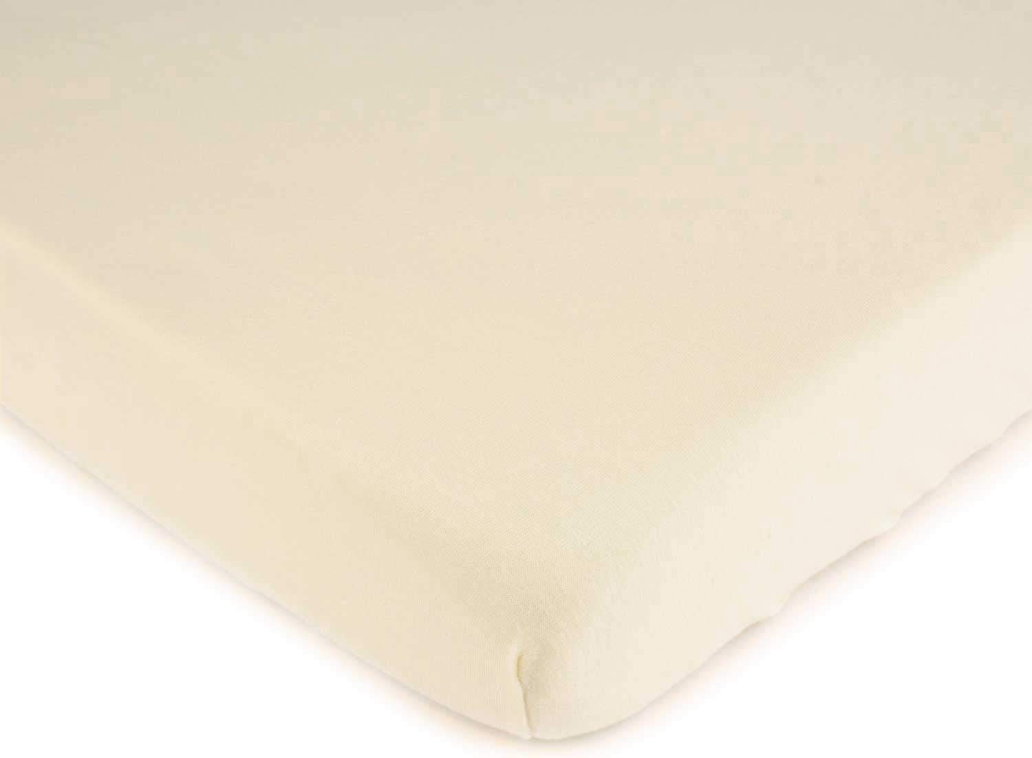 SheetWorld Fitted 100% Cotton Jersey Bassinet Sheet 15 x 33, Organic Ivory, Made in USA