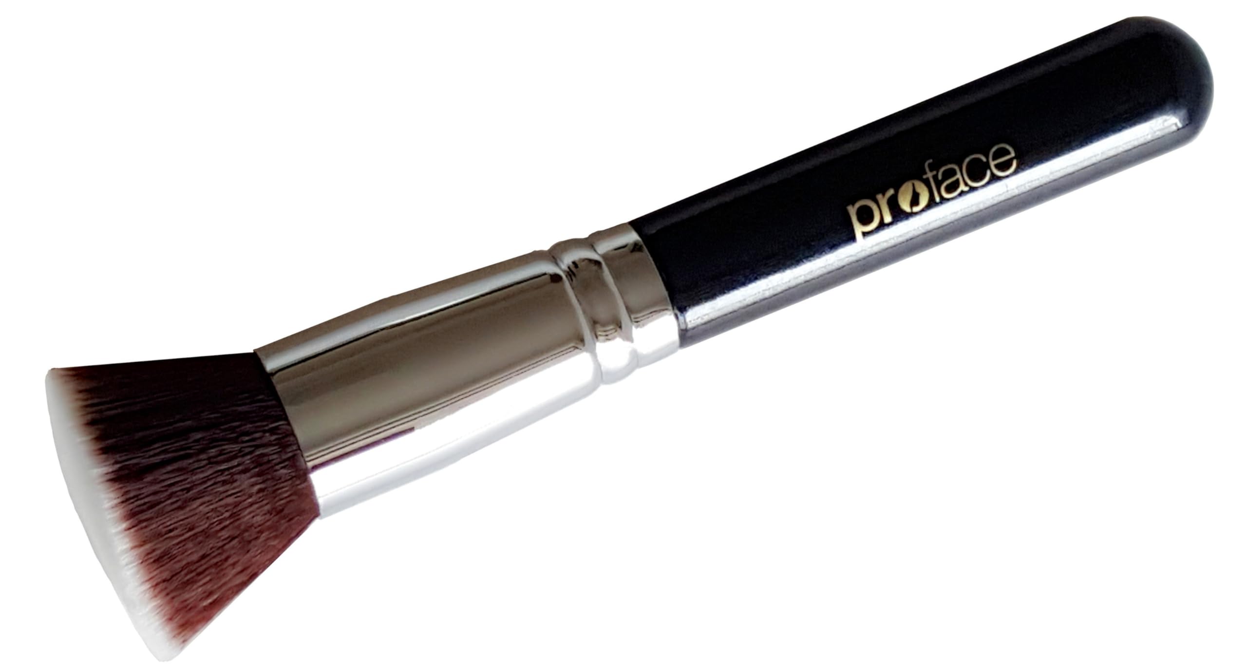 Mypreface Synthetic Blush and Bronzer Brush - Angled Kabuki Makeup Brush: Premium Foundation Brush Perfect for Face Contouring and Highlighting with Creams and Powders (Black)
