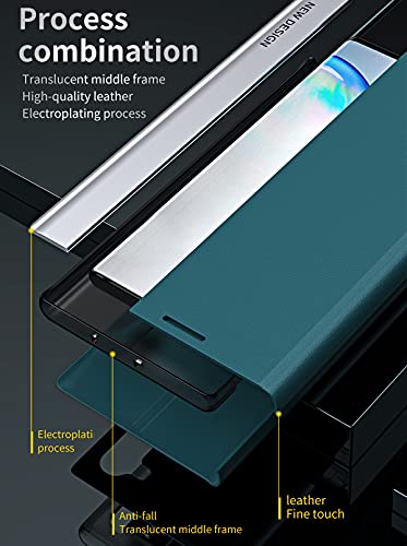 CCSmall for Xiaomi Redmi Note 10 4G (NOT 5G) Bracket Pagnetic Leather Cover for Xiaomi Redmi Note 10S TPU Shockproof Protection Flip Phone Case for Xiaomi Redmi Note 10 4G/Redmi Note 10S CX Black