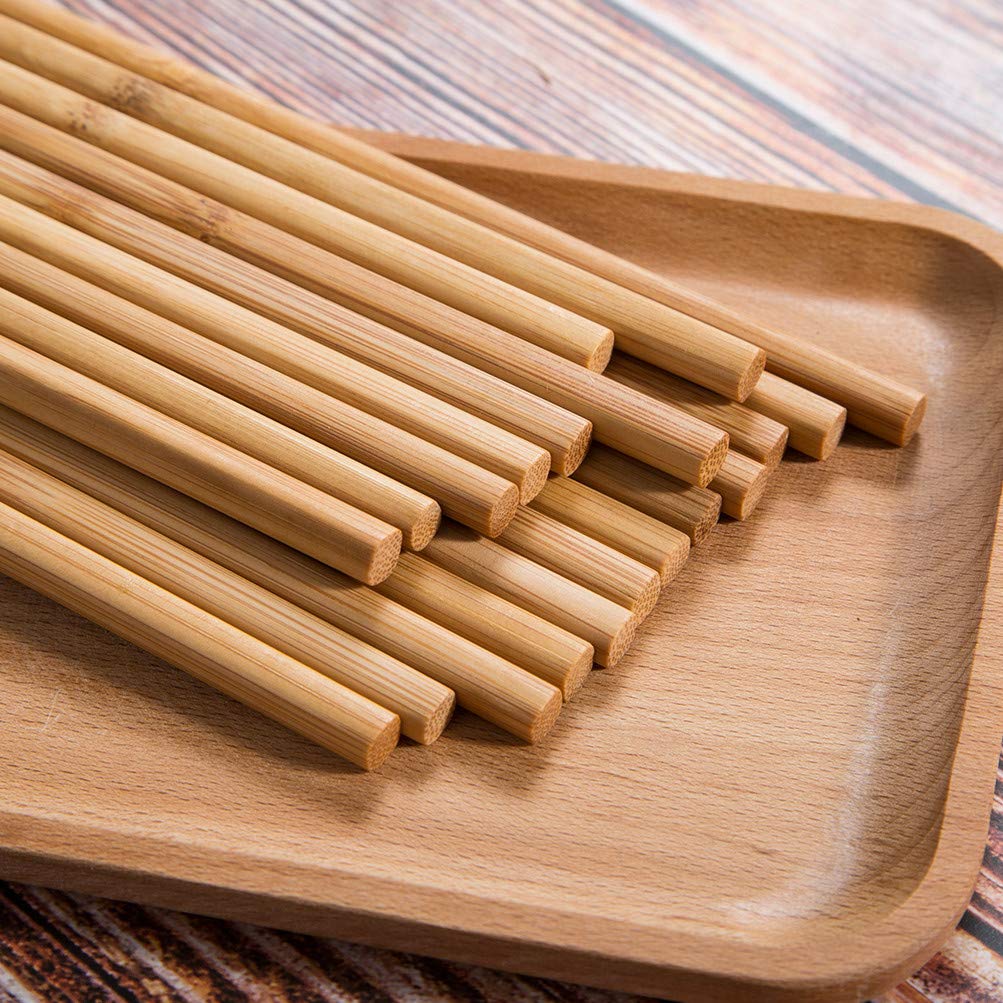 Bamboo Chopsticks Reusable Dishwasher Safe Natural Chinese Health Wooden Bamboo Chopsticks,Long 10 Pairs Sets for Restaurant Home Use Premium Material