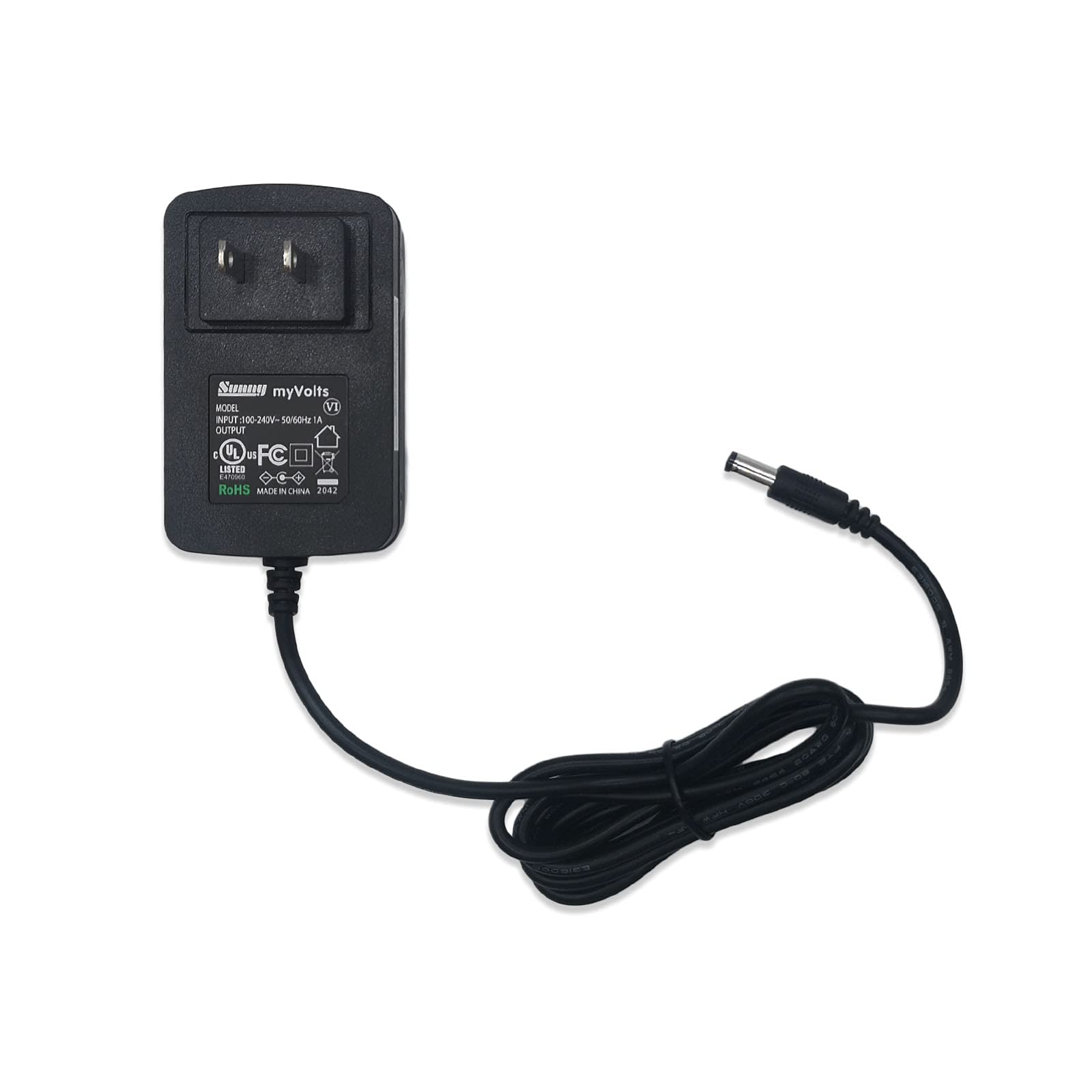 MyVolts 12V Power Supply Adaptor Compatible with/Replacement for Verbatim Desktop USB 1TB External Hard Drive - US Plug