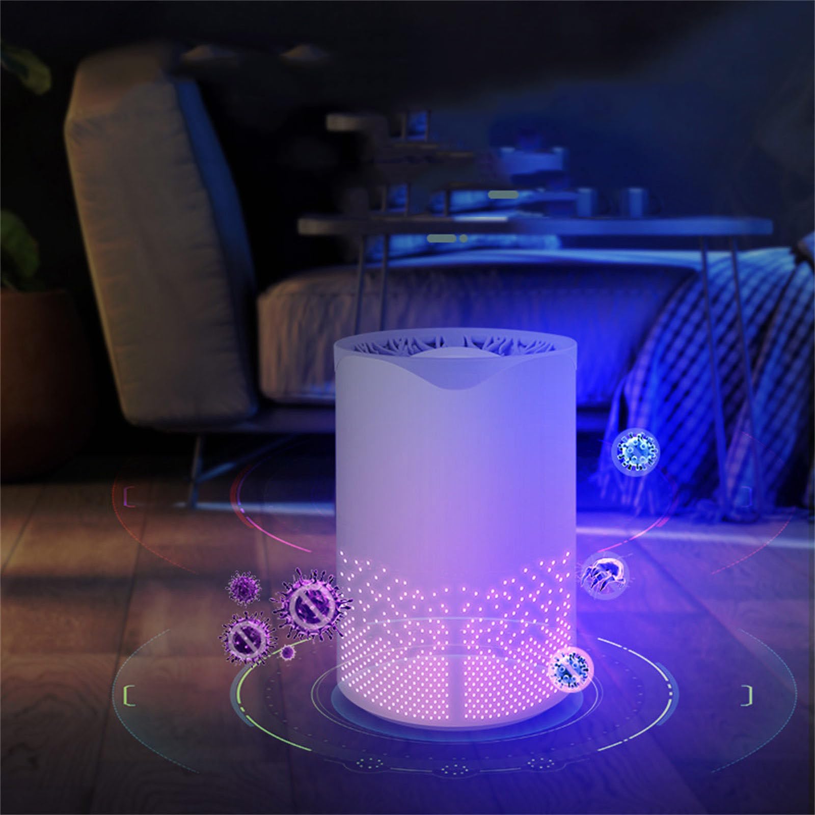 Bedroom 𝐅𝐨𝐫𝐦𝐚𝐥𝐝𝐞𝐡𝐲𝐝𝐞 Purifier With Sleep Mode, USB Charging Portable Purifier Office 24dB Filtration System, Household Air Fresh Purifier For Car Home Desktop Air Cleaning