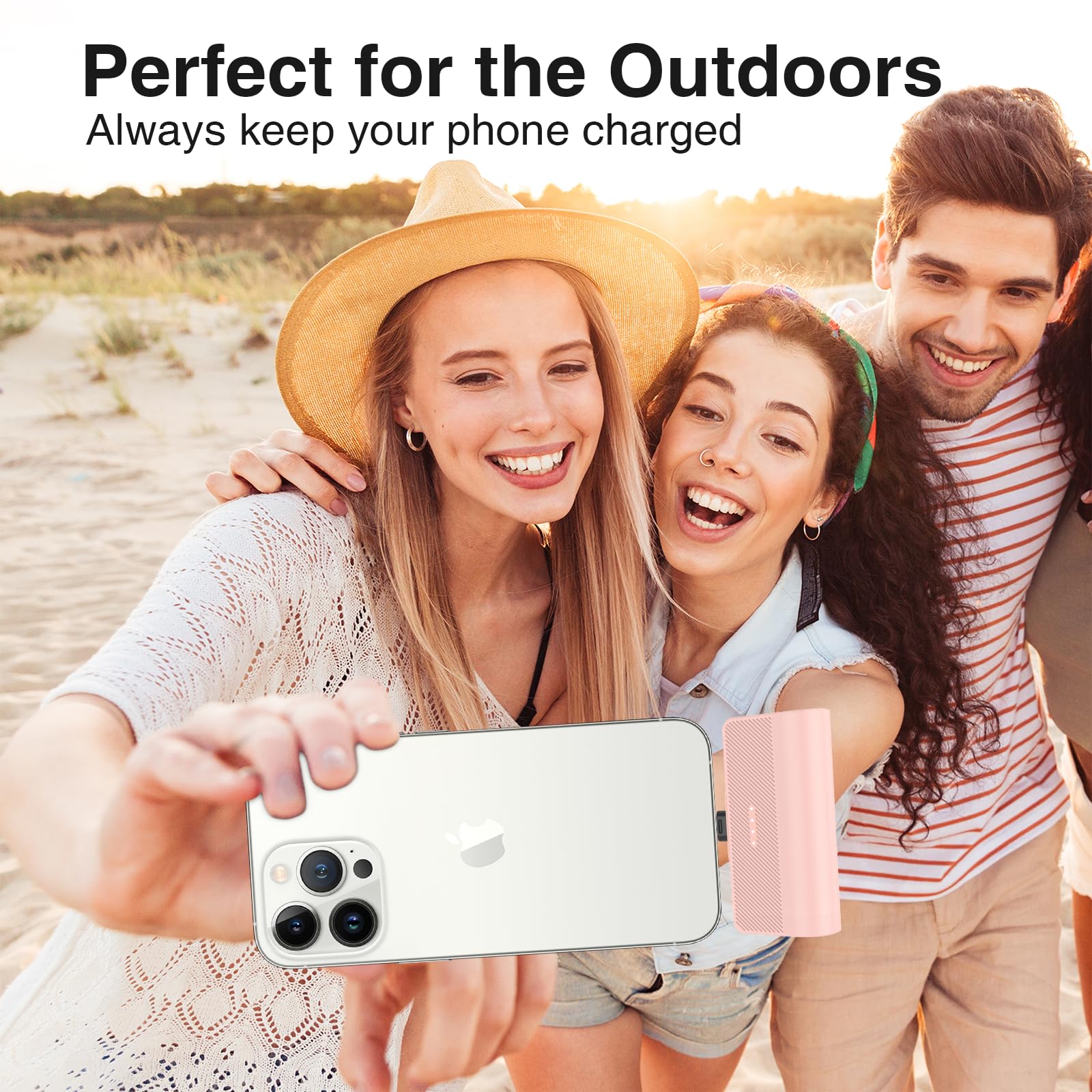 ATGIH Portable Charger for iPhone,3500mAh Ultra-Compact Small Power Bank Compatible with iPhone 6/7/8/SE/11/XR/12/12 Pro Max/13/13 Pro Max/14/14 Pro Max/14 Plus/Airpods Series(Pink)