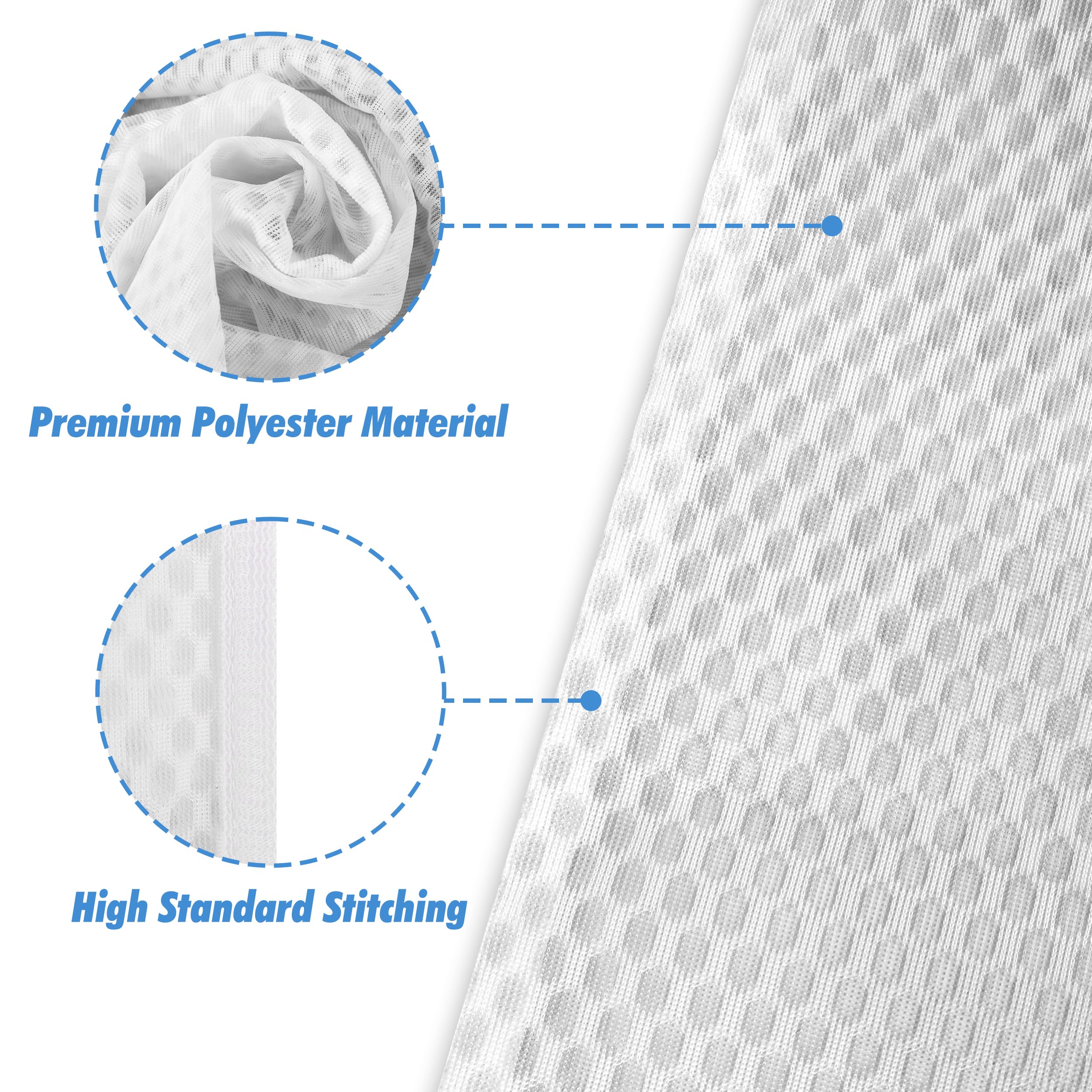 Meuvo Mesh Laundry Bags for Delicates - Durable Lingerie Bags for Washing Delicates with Elastic Zipper Protector, Delicates Bag for Washing Machine and Dryer, White, 1 Large, 1 Medium, 1 Small