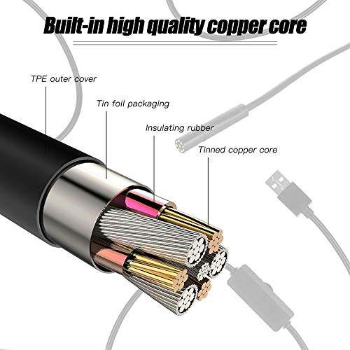 BHVXW 2M/5M/10M 8mm F200 Endoscope Camera 1080P with 4.3 Inch Screen Display 2000mAh 8 LED Light Inspection Borescope Camera (Size : 2M)