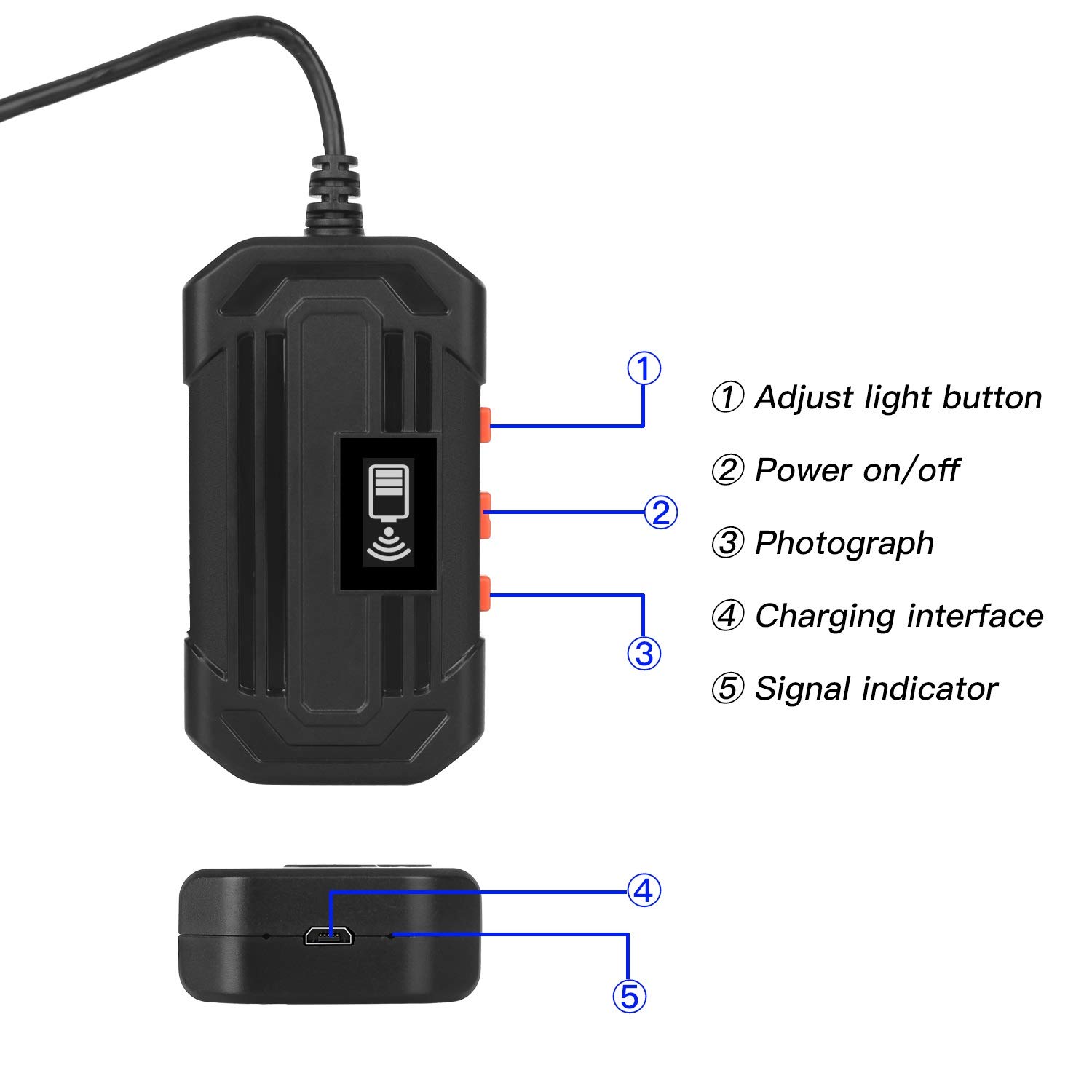 BHVXW 3.9mm Smartphone Endoscope Camera 8mm Industrial Endoscope Screen Boroscope 1080P Flexible Camera Sewer Inspection Camera (Size : 10M)