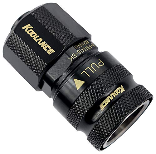 Koolance QD3-FS10X16-BK QD3 Female Quick Disconnect No-Spill Coupling, Compression for 10mm x 16mm (3/8in x 5/8in) *Black*