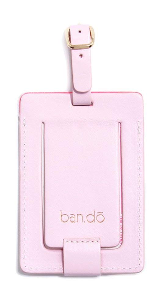 Ban.do Getaway Suitcase Tag for Travel, Pink Durable Vegan Leather Luggage Identifier, I'm Outta Here
