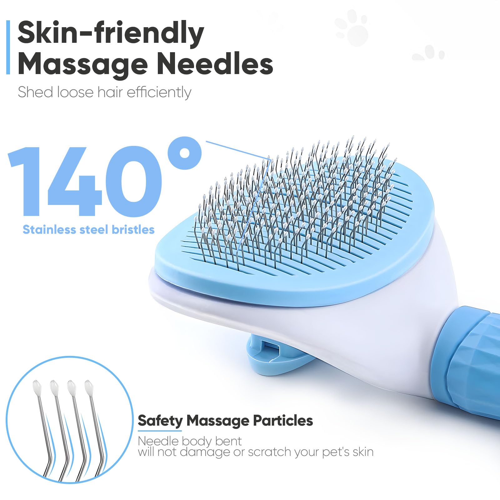 Cat Brush Self Cleaning Slicker Brush with Release Button, Dog Shedding Brush for Grooming, Cat Comb Pet Massage Tool Suitable for Long or Short Pet Hair Cleaner, Removes Tangles & Loose Fur