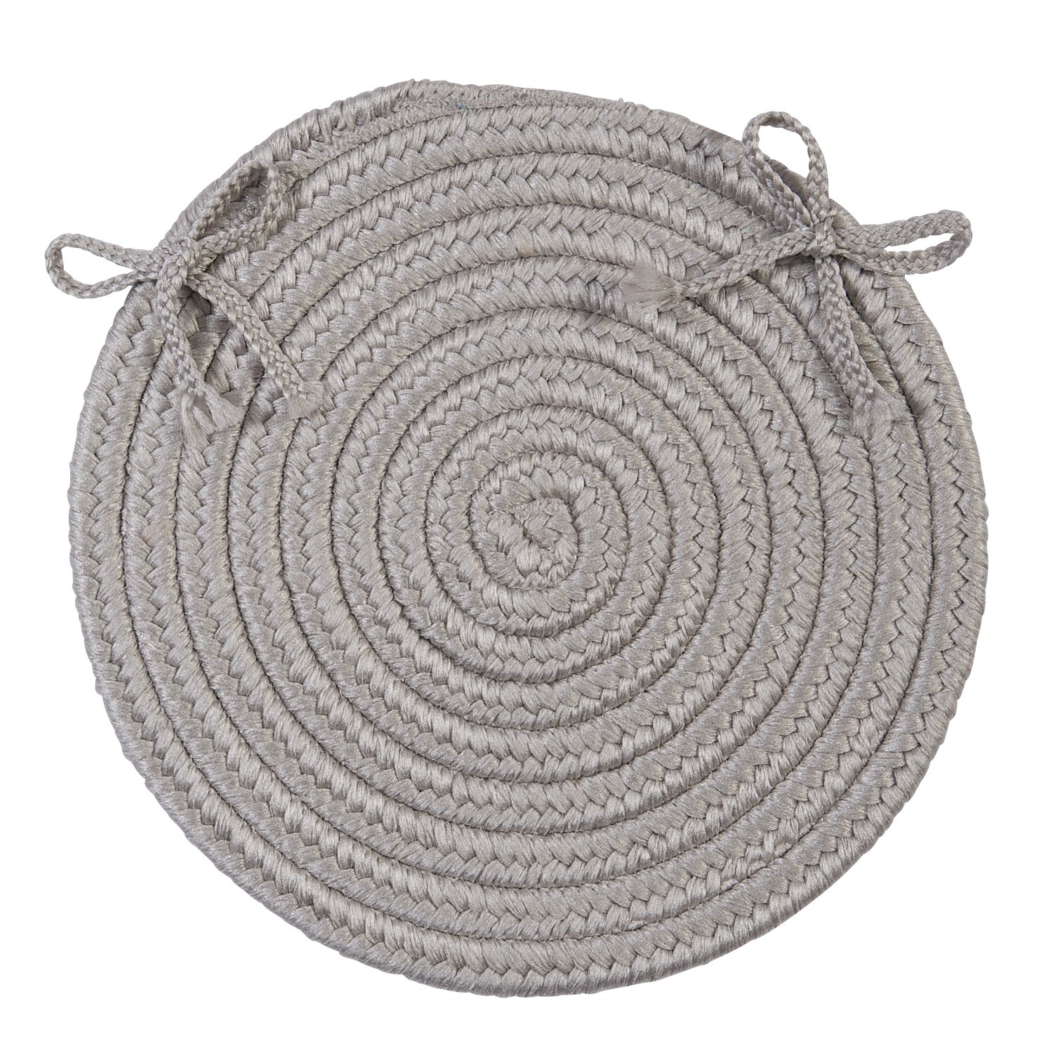 Boca Raton Braided Chair Pad Set, 15"x15" 4, Shadow