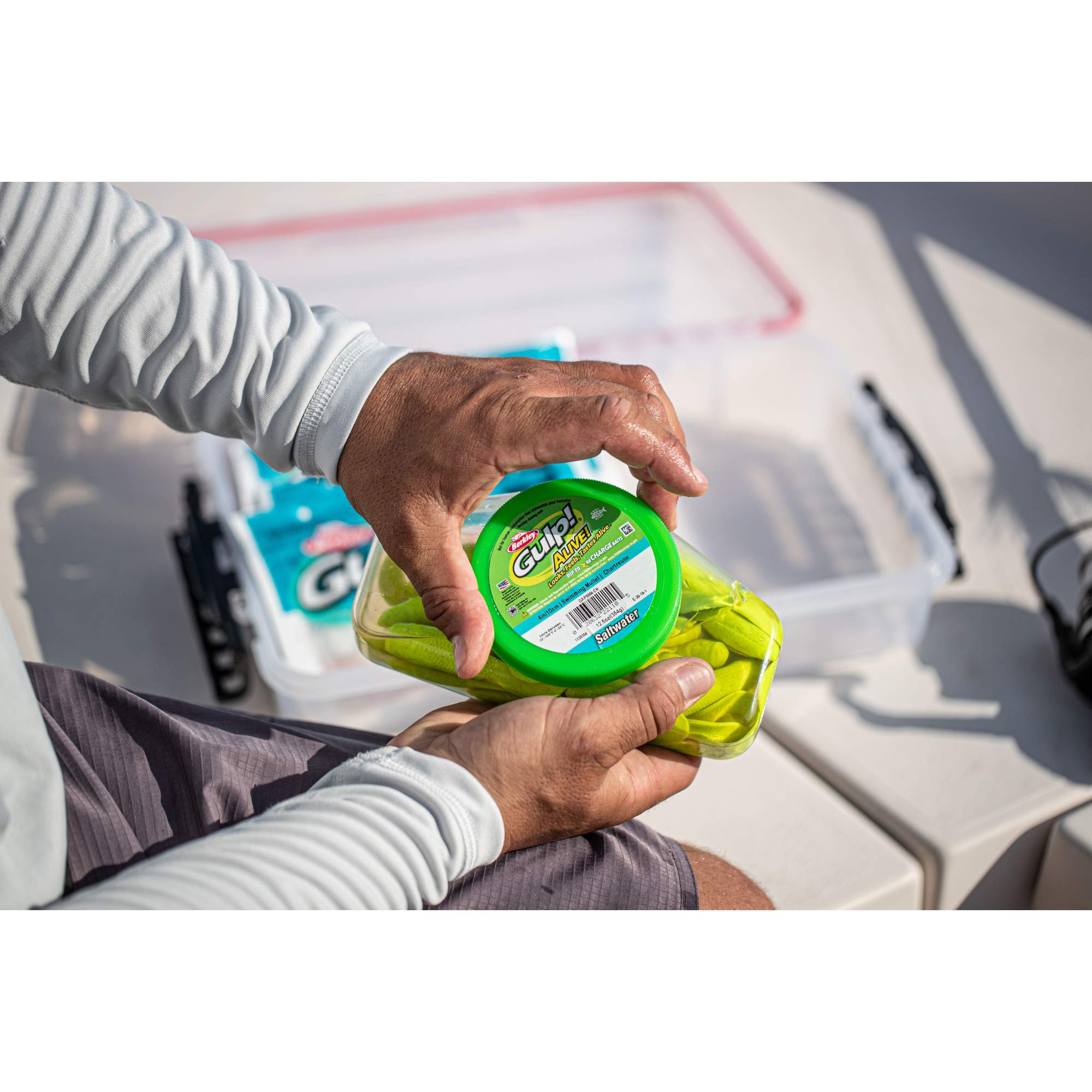 Berkley Gulp! Alive! Swimming Mullet Soft Fishing Bait Chartreuse, 3 inch - Pint 4x7