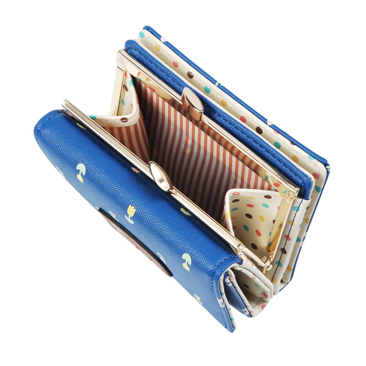 Damara Female Faux Leather Card Holder Mini Wallet Clutch,Dark Blue