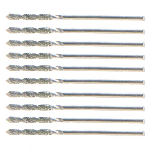 Bettomshin 1.5mm Diamond Twist Drill Bits High Speed Steel HSS for Glass Sea Shells Stone Tiles 10Pcs