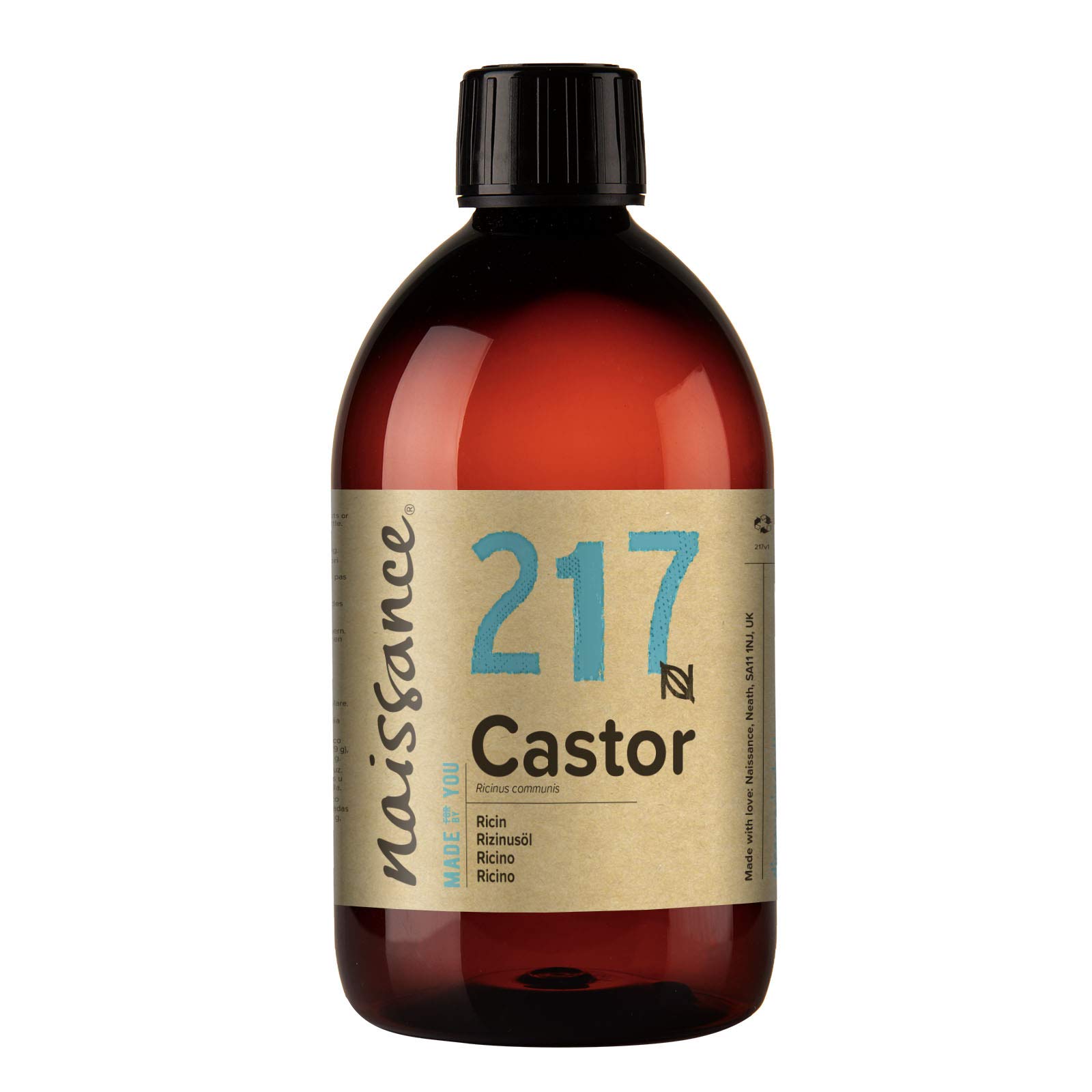 naissance Cold Pressed Castor Oil 16 fl oz - For Hair, Beard, Eyelashes, Eyebrows, Nails and Skin - Pure & Natural, Virgin, Unrefined, Vegan, Hexane-Free, Non GMO, Cruelty Free