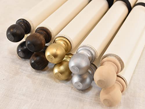 Blank Scroll 9x72" with wooden spindles-Oak, Black Walnut, Gold, Silver, Black