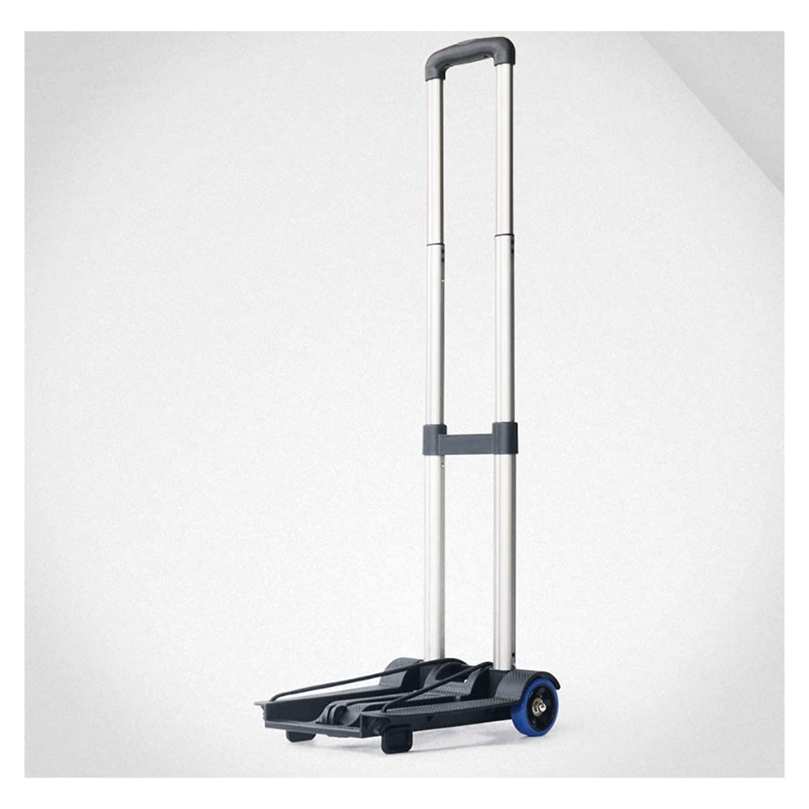 BAUBUY Small Hand Truck for Elderly Lightweight Foldable Shopping Cart with Wheels Portable Aluminum Alloy Trolley Luggage Cart