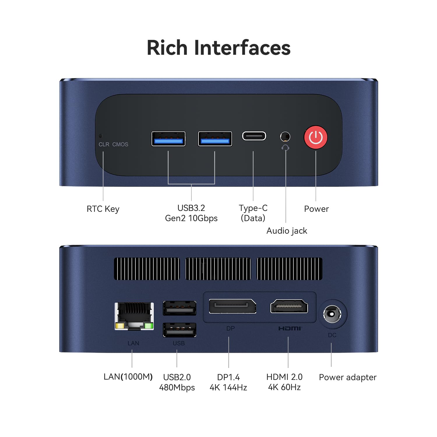 Beelink Mini PC SEi12 i5-1235U 10C 12T,4.4GHz,16G RAM 500G PCIE4.0 Kingston SSD,WiFi6,BT-5.2,Dual Display 4K@60Hz,Support 2.5 Inch HDD Expend,Household Office Business Mini Computer.
