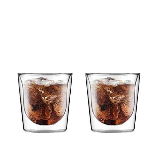 Bodum Unisex SKÅL Double Wall Glass 6 oz - Set of 2 Transparent Glassware