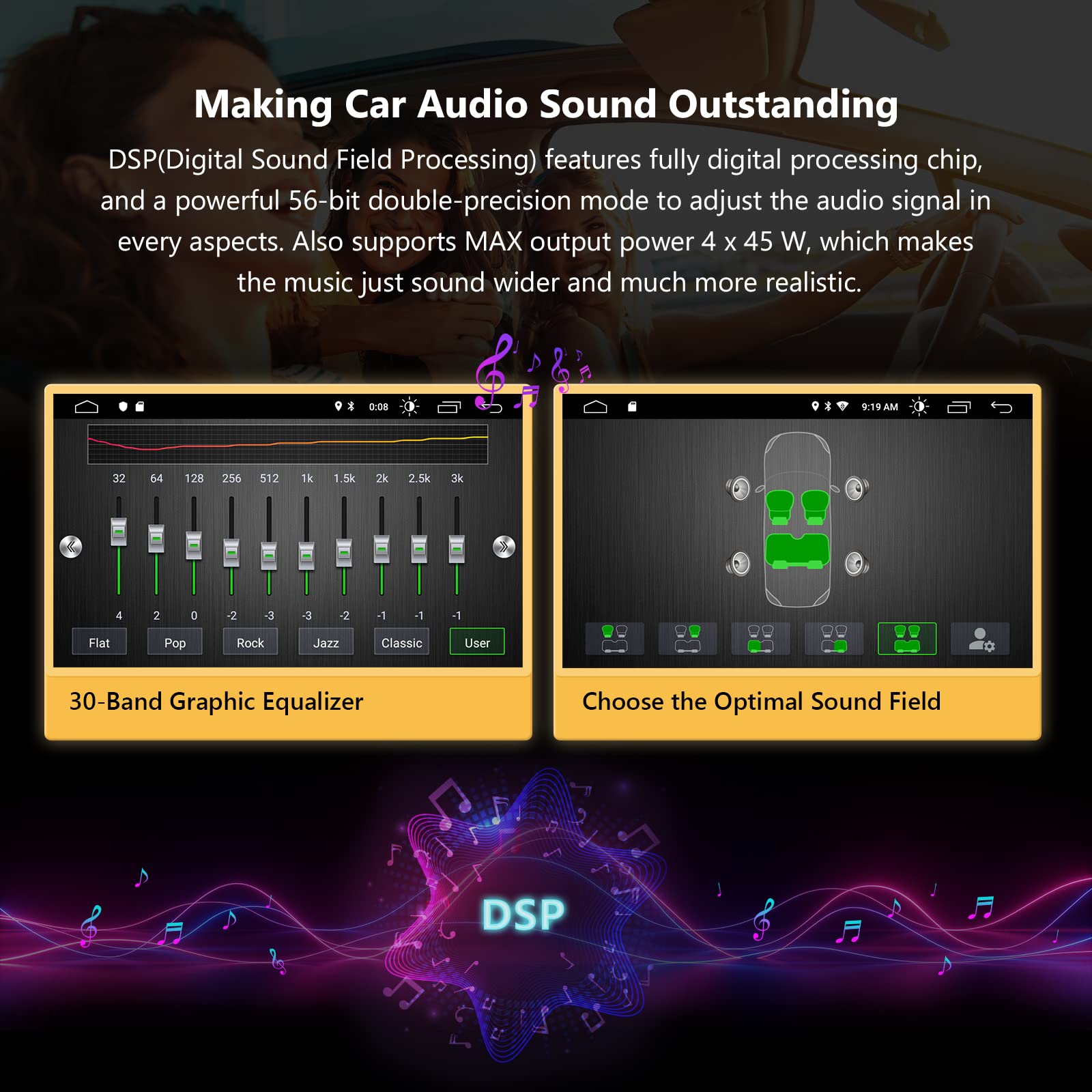 Android 10.0 Double Din Car Stereo, Eonon Quad Core Car Radio with GPS Navigation/IPS Display, Built-in Apple CarPlay & DSP, Support Android Auto/Fastboot/Backup Camera/Wi-Fi, 10.1 Inch-GA2187X