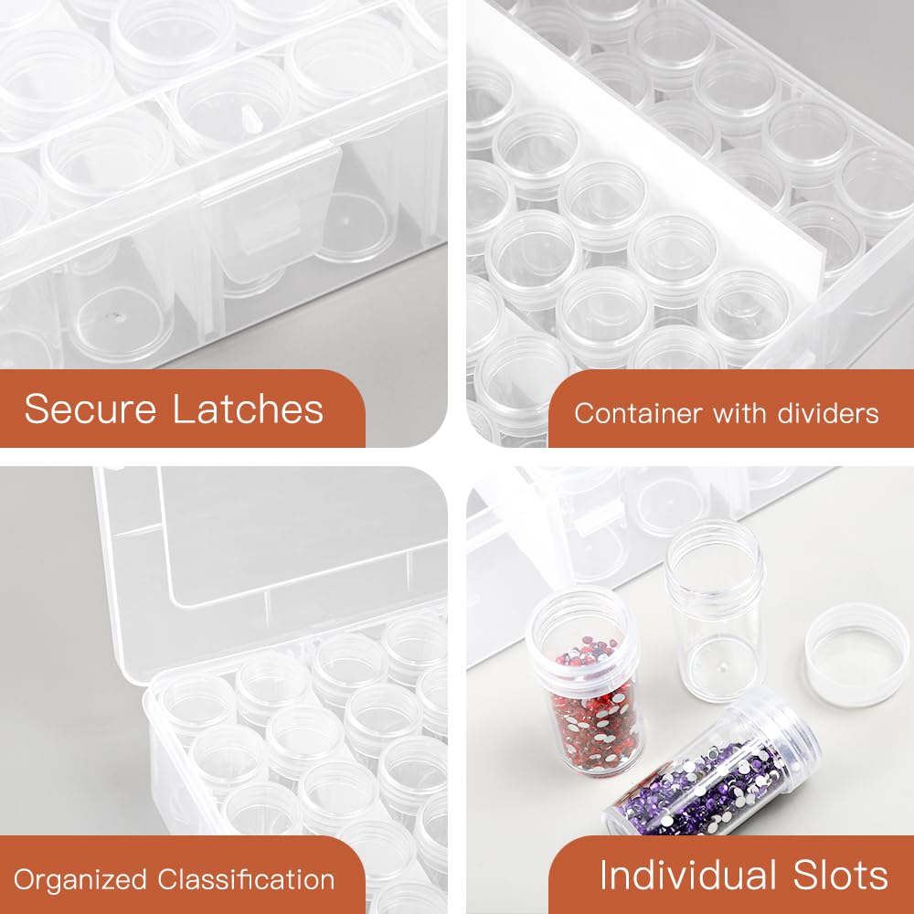 Diamond Painting Storage Containers, 60 Grids Bead Organizer Box with Adjustable Dividers, Diamond Art Bead Box Organizer