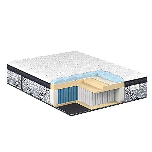 Kingsdown Cushion Firm Euro Pillow Top Hybrid King Mattress Cooling Gel Memory Foam Layer Multi-Layered Motion Isolation Cool Sleep Quilted Top Luxury Mattresses, 15-inch, Passions Engleson