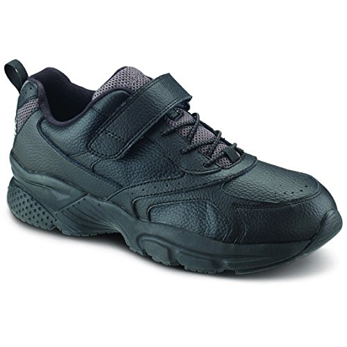 Apex Shoe's A6000M Strap 'N Lace Walker Sneaker, Black, 9.5 XX-Wide