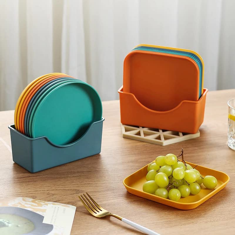BAOSHILI Spit Bone Dish Household Food Grade 6 Inch Table Garbage Plate Snack Dessert Fruit Cake Dish Creative Home Kitchen storage tray (Square)