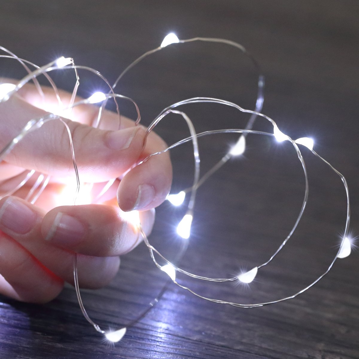AMIR Solar Powered String Lights, 200 LED Copper Wire Lights, 72ft 8 Modes Starry Lights, Waterproof Decorative Fairy Lights for Outdoor, Wedding, Homes, Party, Halloween (White)