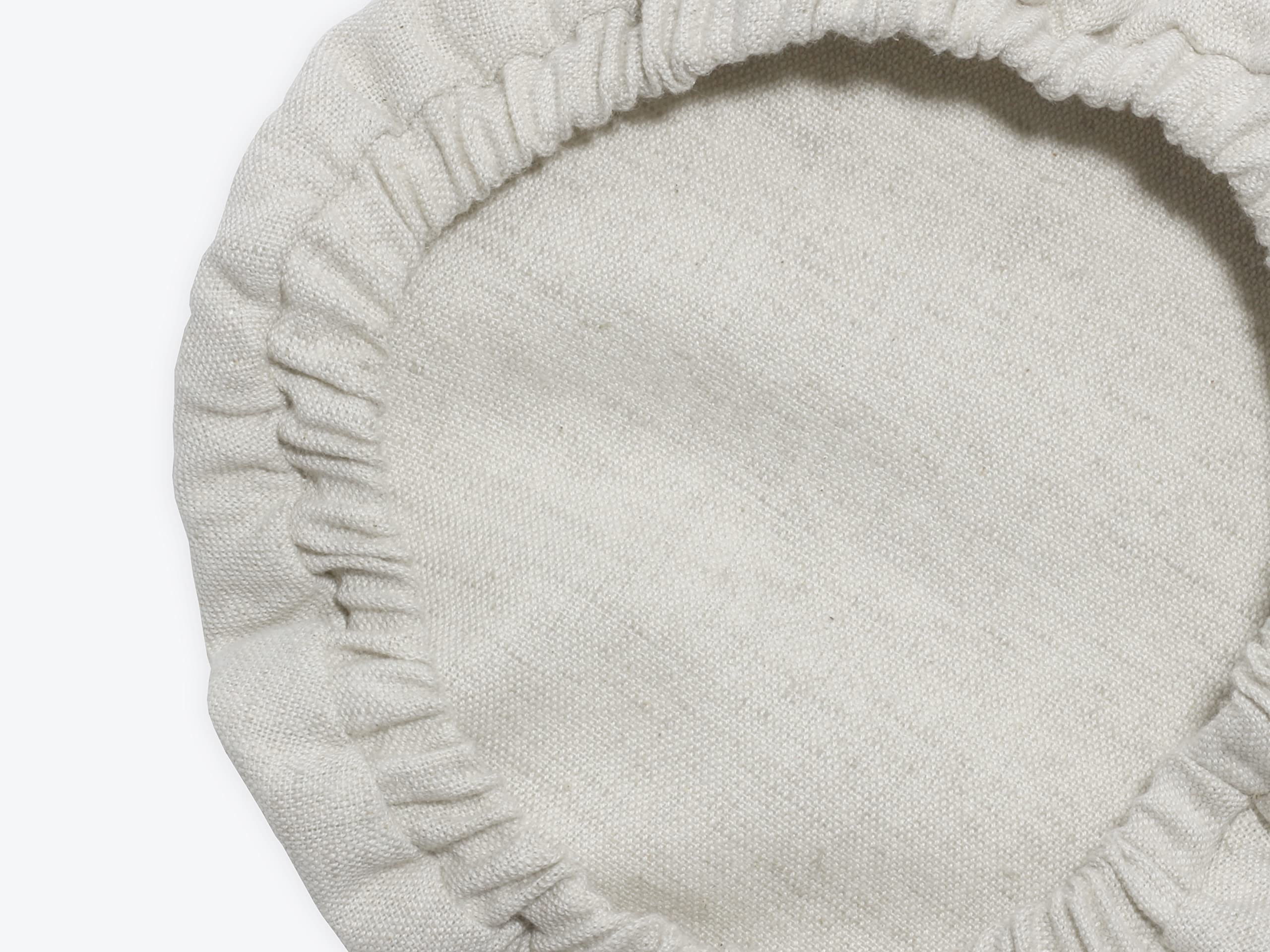 Reusable Fabric Bowl Covers for Bread Proofing - 4 Pieces, Washable and All-Natural 100% Cotton Cloth Bowl Covers for Bread Rising - Elastic Closure Fits Multiple Bowl Sizes (Off-White)