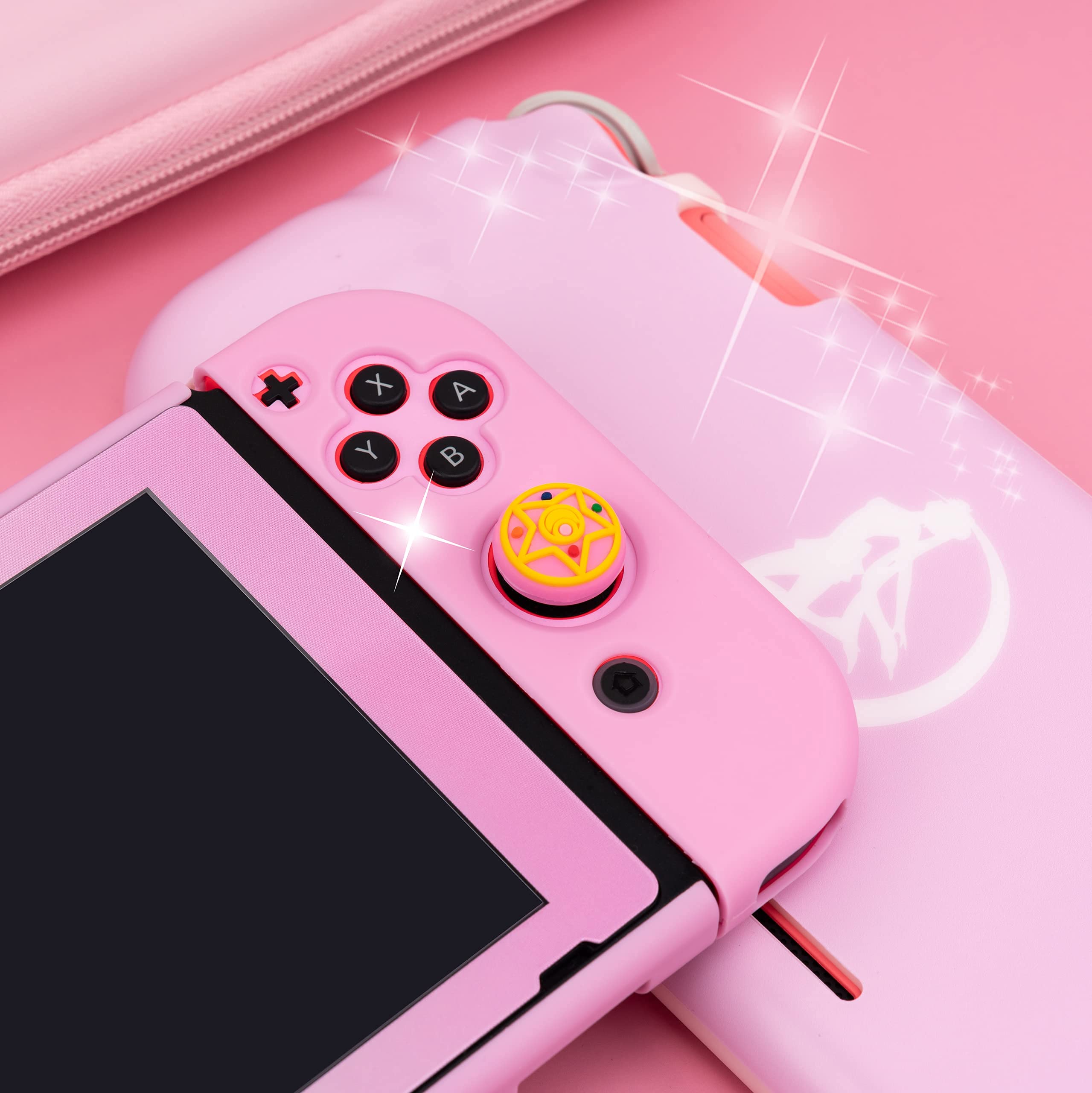 BelugaDesign Ghost Thumb Grips | Big Glitter Halloween Gothic Clear Jelly Joystick Grip Button Caps | Compatible with Sony PlayStation PS5 PS4 Xbox Series X S Nintendo Switch Pro Controllers