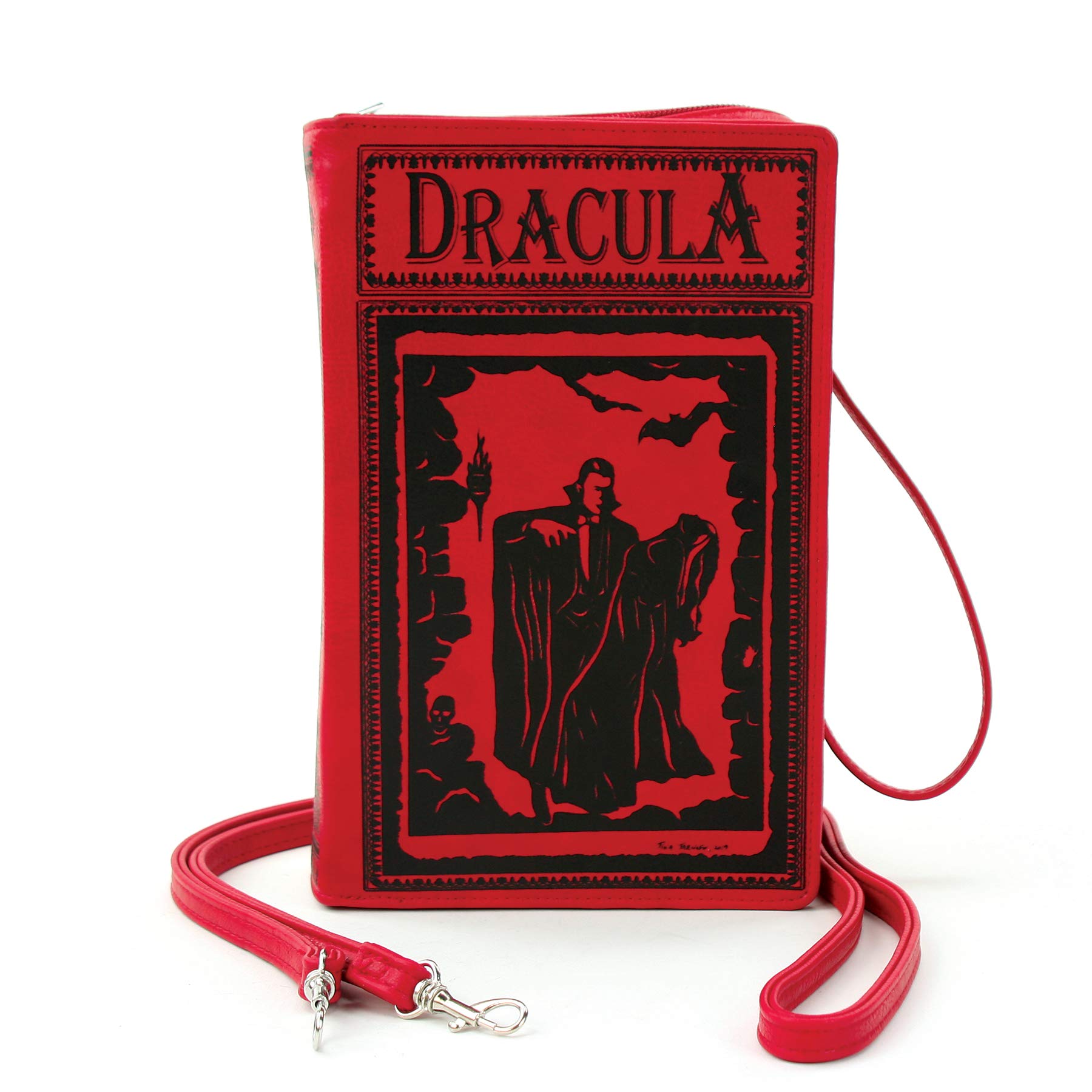 Dracula Book Cross Body Bag in Vinyl, Red