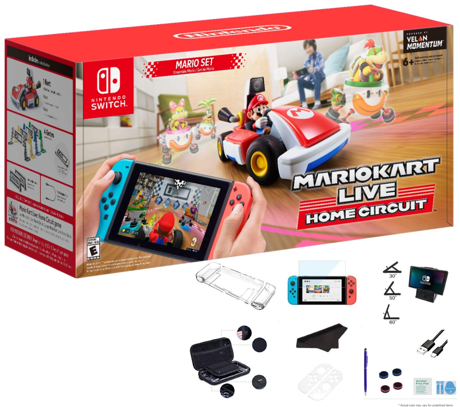 GALLIUMPI Newest Nintendo Mario Kart Live: Home Circuit - Mario Set Edition - RED - Family Holiday Gaming for Nintendo Switch or Switch Lite 13-in-1 Accessories Bundle for Nintendo Switch