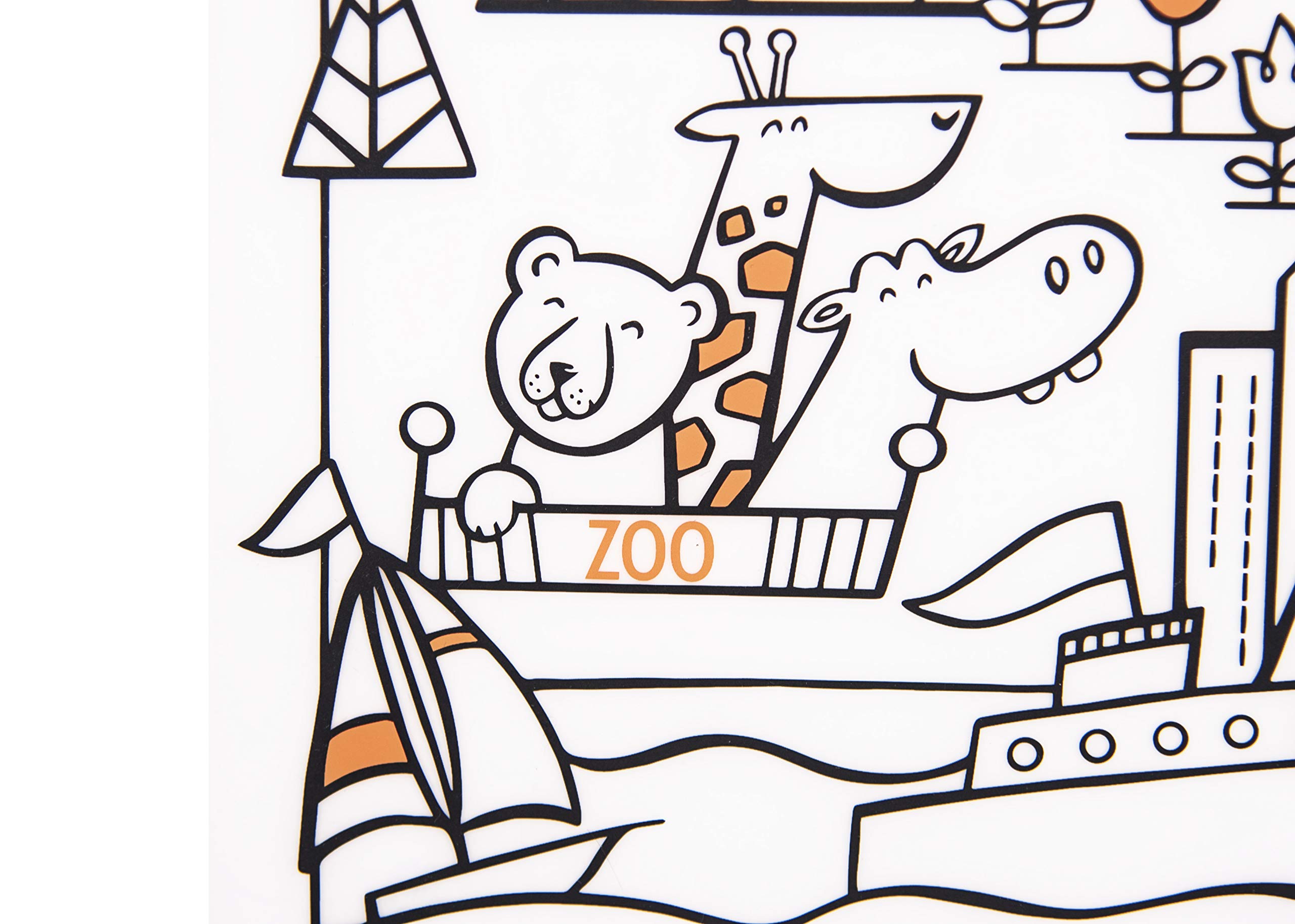 modern-twist 10 x 14 Reusable, Waterproof Coloring Mark-Mat Sheet for Kids, 100% Food-Grade Silicone, Pack of 1, Seattle
