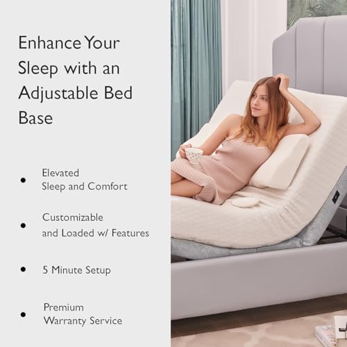 Irvine Home Collection Premium Queen Adjustable Bed Base with 10 Inch Gel Memory Foam Mattress