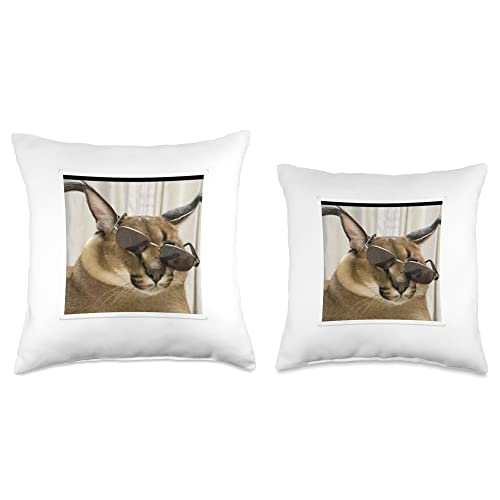 Big Floppa Meme tee for men women kids youth girls Big Floppa Meme Cute AKA Gregory Funny Ears Throw Pillow, 16x16, Multicolor