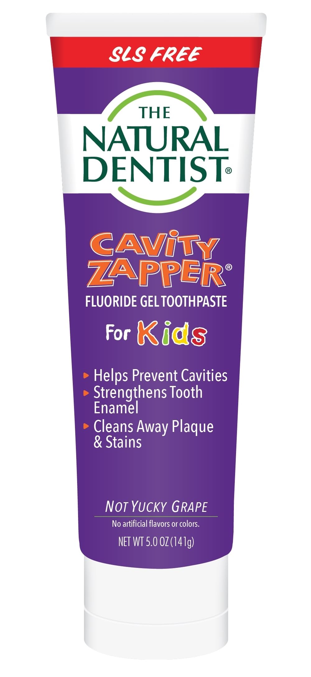 Natural Dentist (The) Oral Care for Kids Cavity Zapper Fluoride Gel Toothpaste, Grape 5 oz. (a) - 2pc